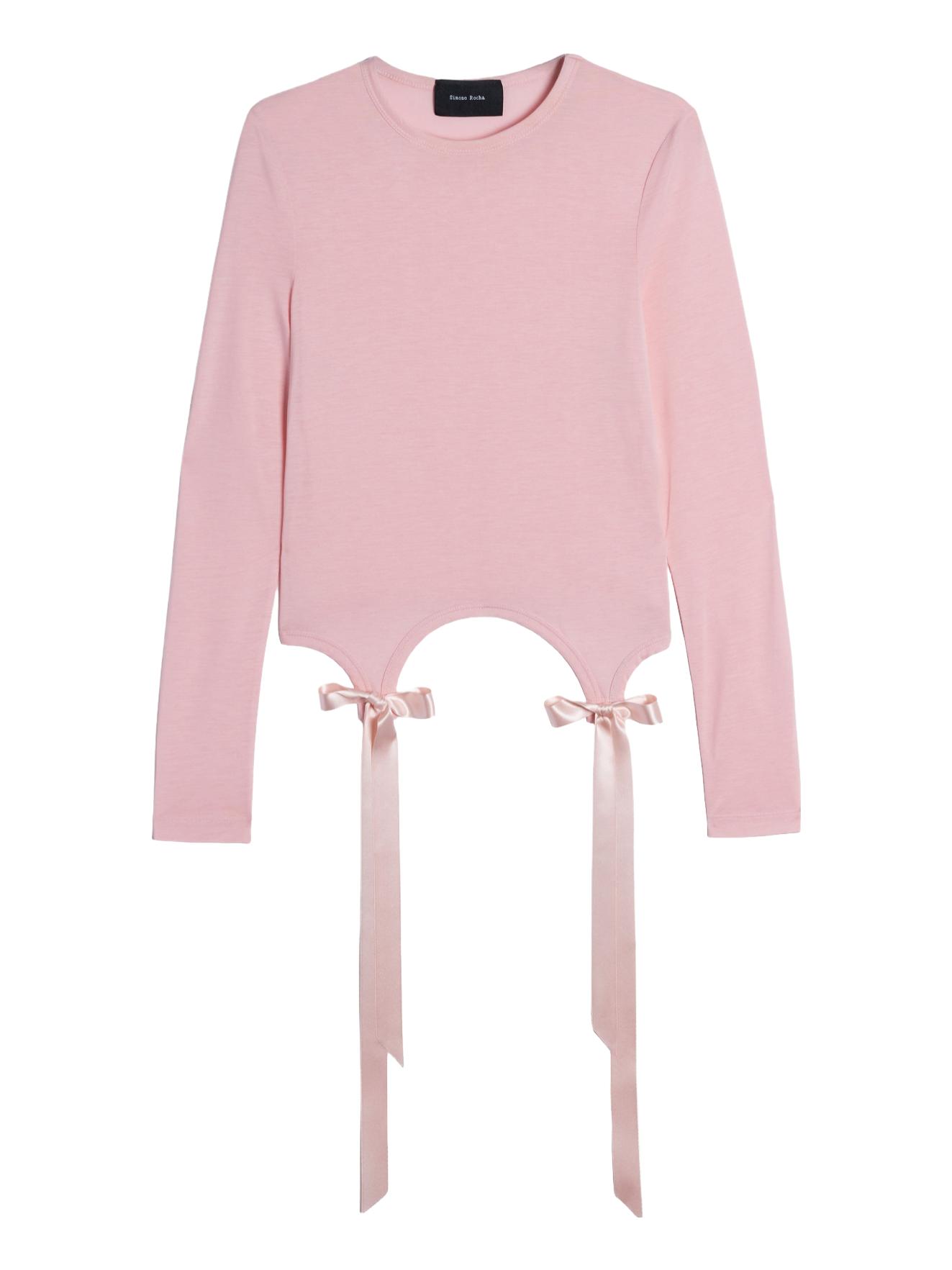 SIMONE ROCHA Simone Rocha Long Sleeve T-Shirt with Bow Detail